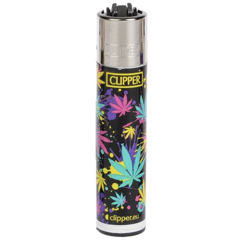 BRIQUET CLIPPER NEON DECOR FEUILLE pas cher pour votre CBD