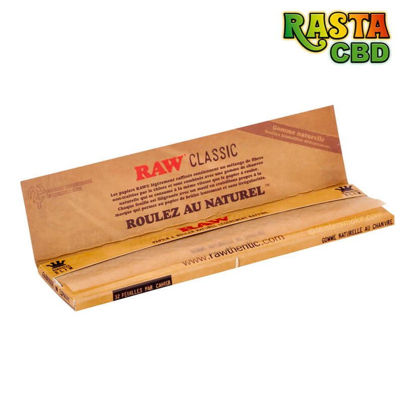 FEUILLES A ROULER RAW KING SIZE SLIM CLASSIC pas cher pour votre CBD